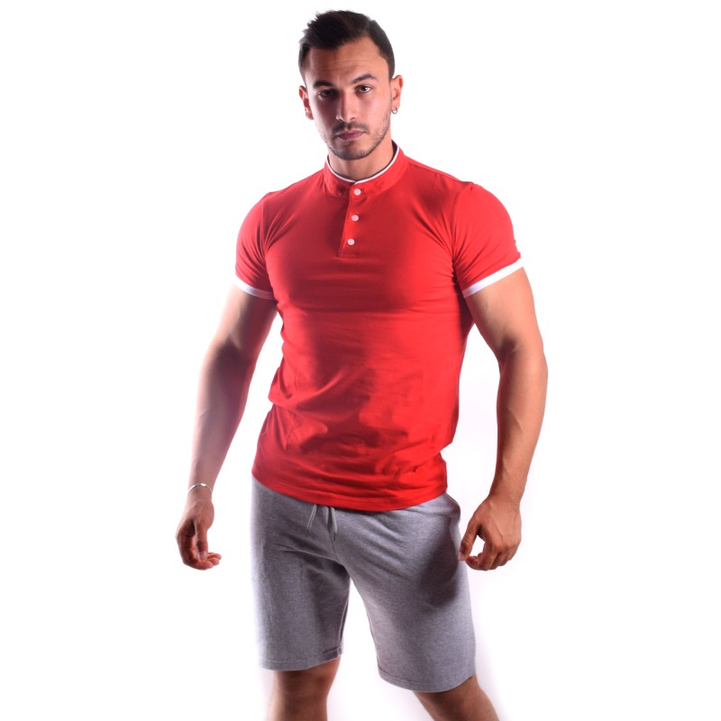 Polo Rouge - Col MAO (Chinois)